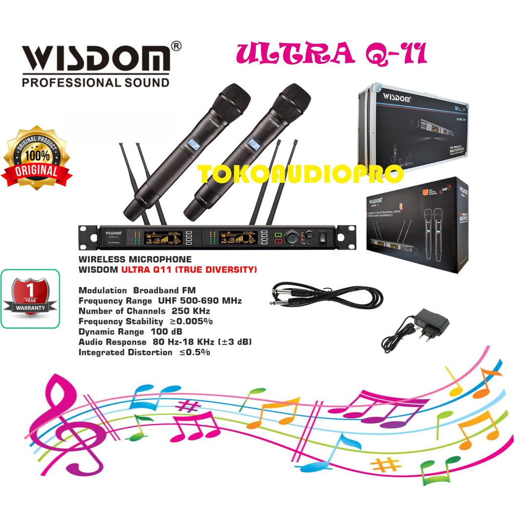 Jual Wisdom Q11 Dual Handheld Microphone Wireless Wisdom Ultra Q-11 ...
