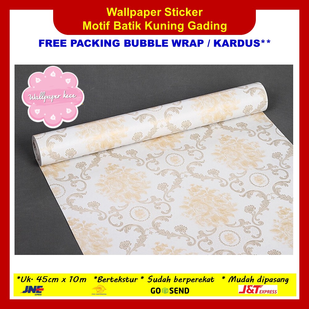 Jual Wallpaper Sticker Dinding Batik Kuning Gading Walpaper Stiker ...