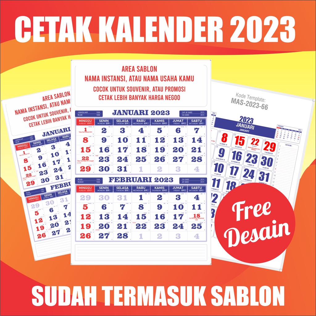 Jual KALENDER 2024 SABLON TERMURAH FREE DESAIN | Shopee Indonesia
