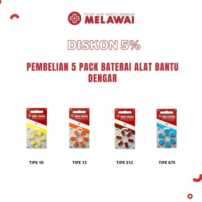 Jual 5 Pack Baterai Alat Bantu Dengar Melawai | Shopee Indonesia
