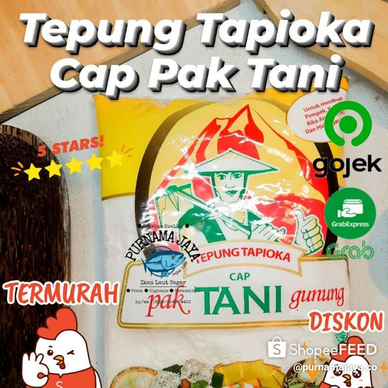 Jual tepung tapioka / sagu merah cap pak tani / liauw tjoei kang / sagu ...