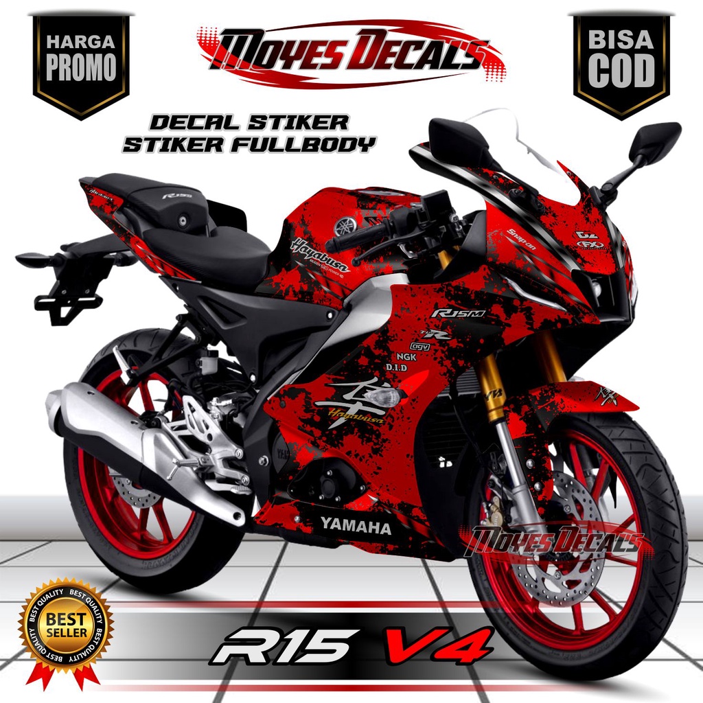 Jual COD Decal stiker striping r15 v4 hayabusa stiker motor r15 v4 ...