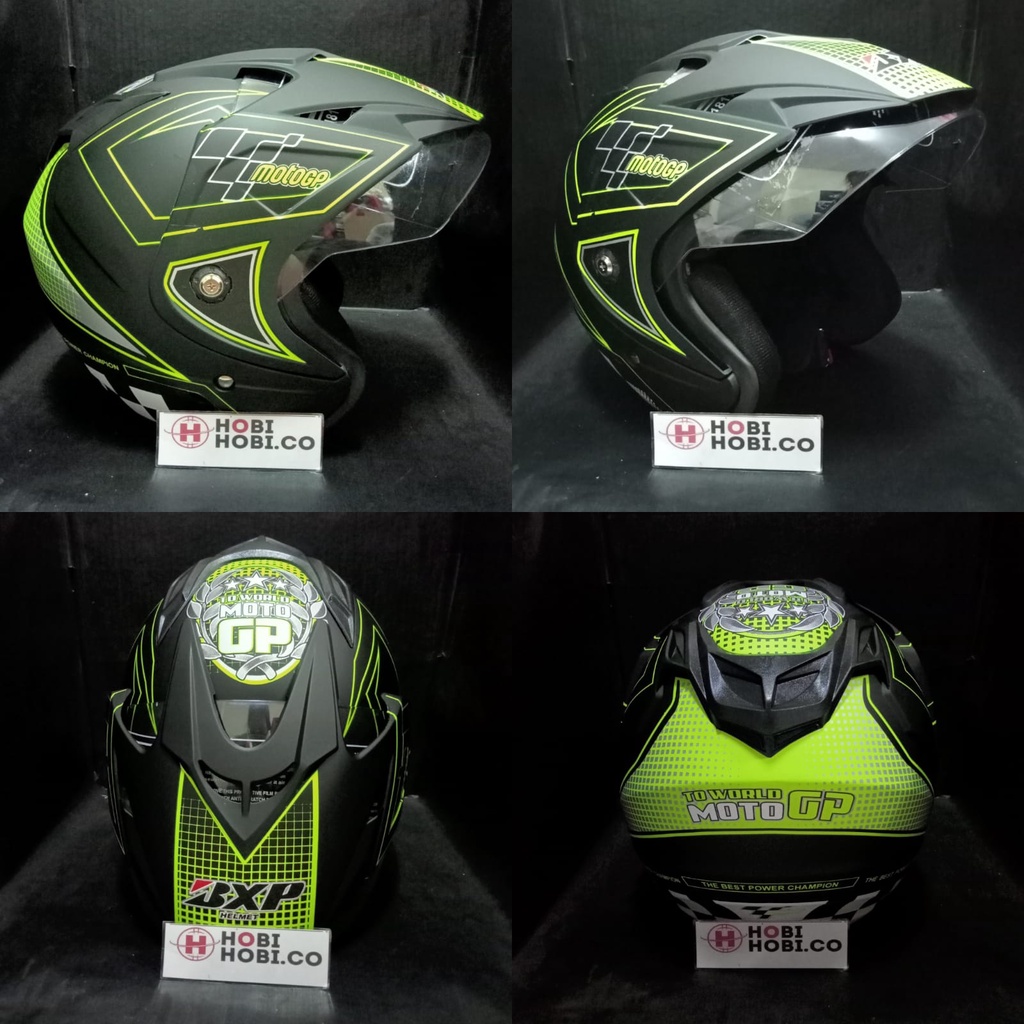 Jual Helm Motor Sni Original 2 Kaca Double Visor World Gp Black