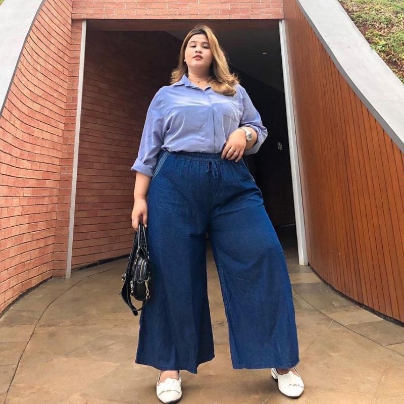 Jual Kulot Jeans Super Jumbo/Celana Lepis Wanita L5-L7 Lp 80-140 Pj ...