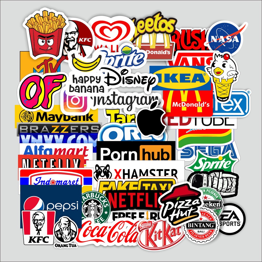 Jual Stiker brand paket isi 25 pcs Sticker Graftac Waterproof distro ...
