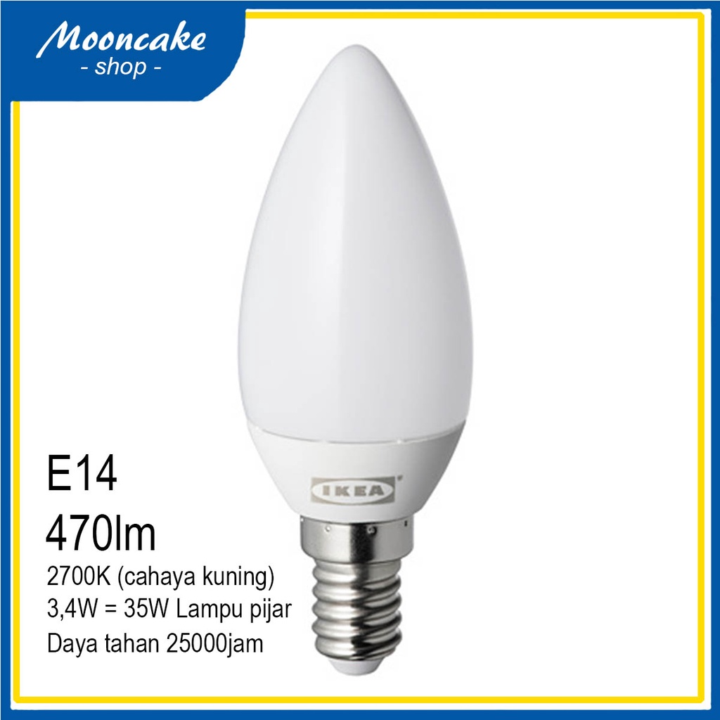 Jual Lampu Bohlam LED E14 cahaya kuning 2700K IKEA Ryet Solhetta (1pcs) | Shopee Indonesia