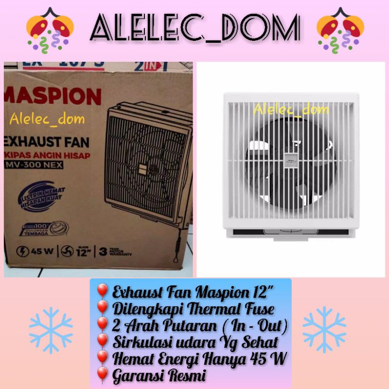 Jual Exhaust Fan 12" Maspion Mv 300 Nex 301 nex Kipas Angin Hisap 12" | Shopee Indonesia