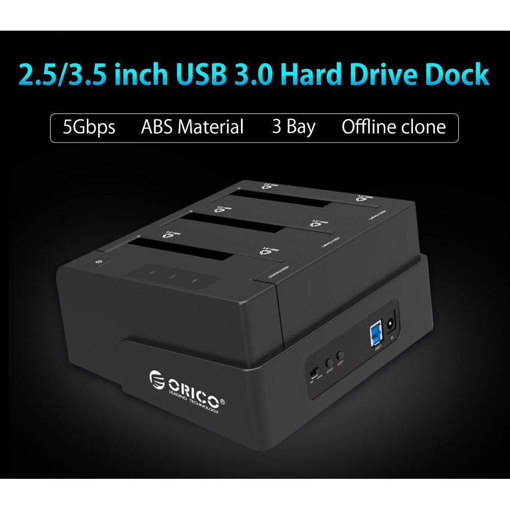 Jual Docking ssd hdd hard drive disk orico 3 bay slot 2.5" 3.5" sata ...