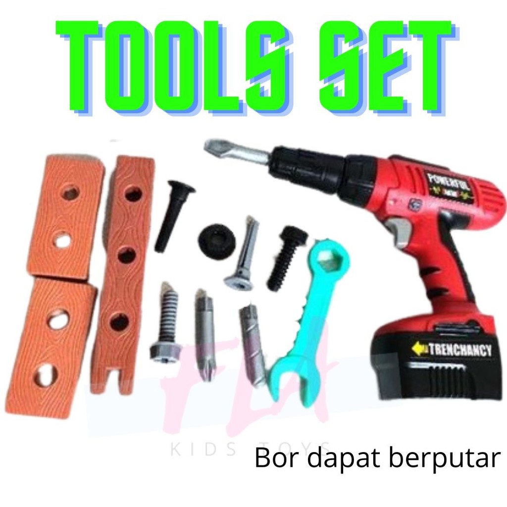 Jual Mainan Alat Tukang Pertukangan Tools Set Bor Sekrup | Shopee Indonesia