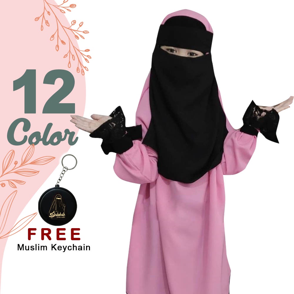 Jual Cadar Anak 2 Layer Bandana Anak - Niqab Kids Bandana Tanpa Jahitan Bawah Mata 2 Layer ...