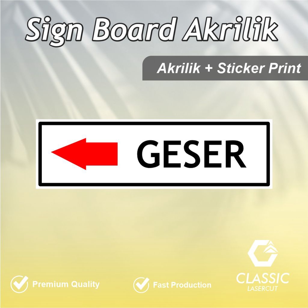 Jual Sign Board Akrilik Geser Kiri / Sign Board Akrilik / Signange ...
