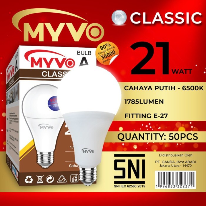 Jual Lampu Bohlam Myvo Classic LED 21 Watt Murah Terang Bergaransi LED BULB | Shopee Indonesia