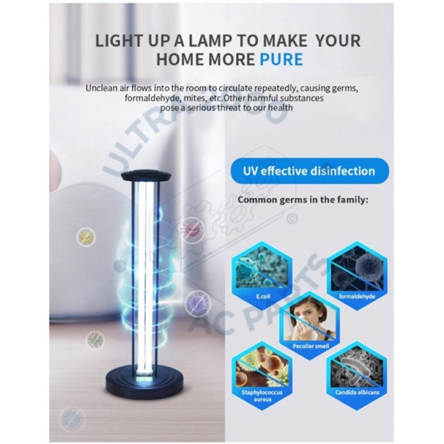 Jual LAMPU UVC STERILIZER RUANGAN 38W / UV DISINFECTANT OZONE | Shopee Indonesia