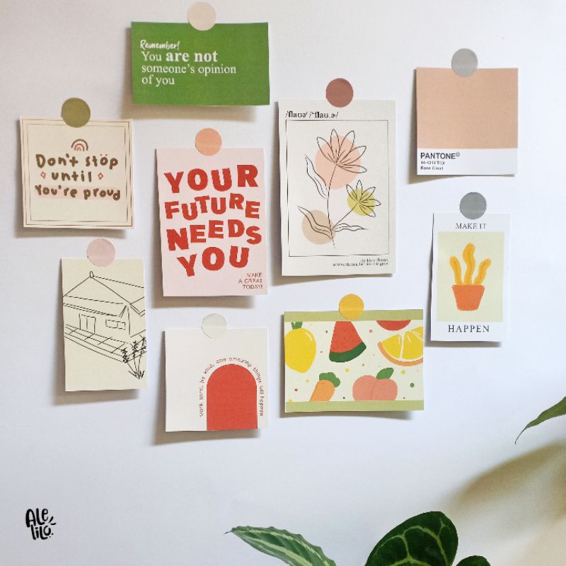 Jual AESTHETIC WALL DECOR SET | FREE DOT STICKER | Shopee Indonesia