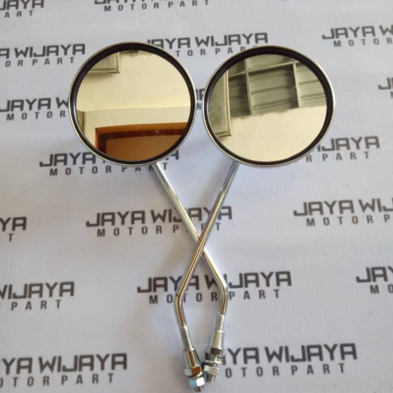 Jual Spion Retro Bulat Panjang spion c70 bulat panjang chrome drat 12 ...