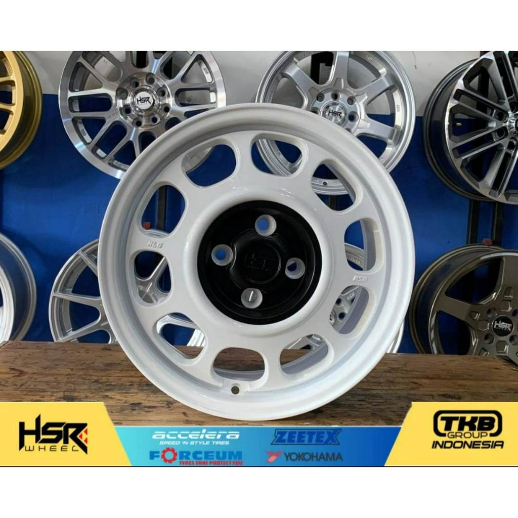 Jual velg kaleng r15 velg racing hsr klg ring 15 lebar 65 warna putih untuk brio jazz yaris agya ...