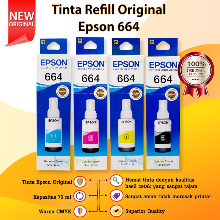 Jual Tinta Printer Epson Original L355 L350 L360 L365 L455 L550 L555 ...