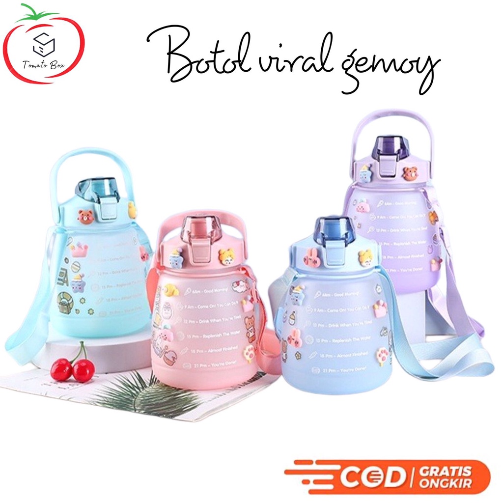 Jual Botol minum Viral / Botol gemoy / botol lucu / botol bulat 1.3 L ...