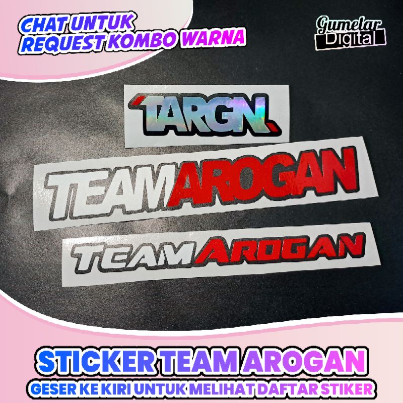 Jual STICKER TEAM AROGAN CUTTING HOLOGRAM & REFLEKTIF | Shopee Indonesia