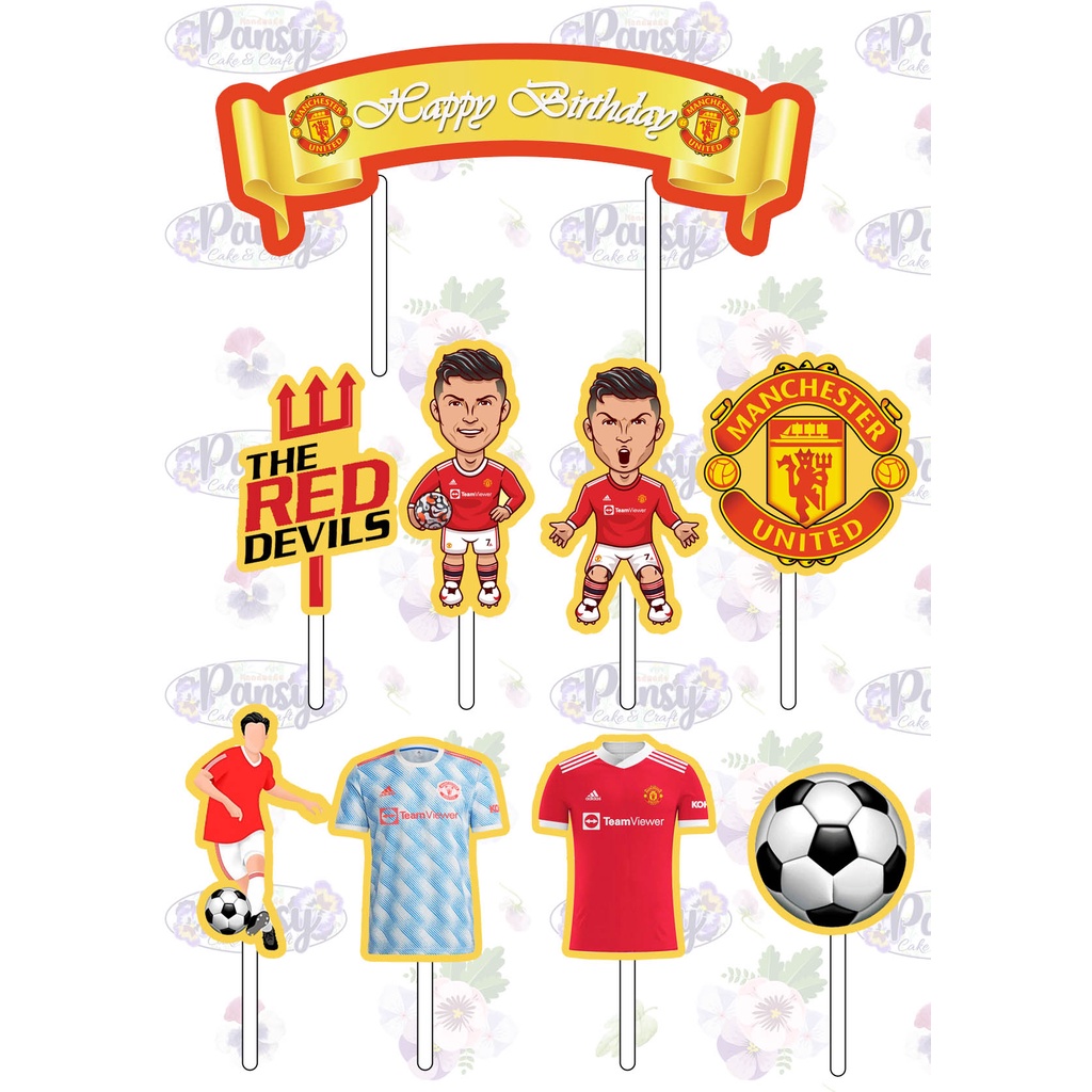 Jual Cake topper / Cupcake topper Sepak bola Manchester United / MU ...