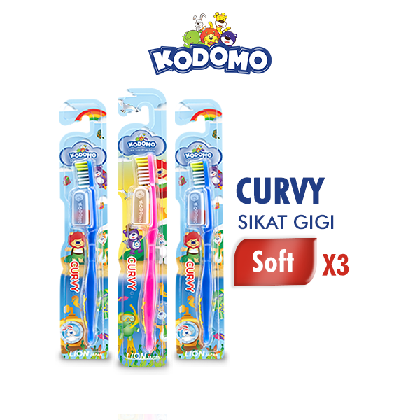 Jual Kodomo Kids Sikat Gigi Curvy Isi 3 | Shopee Indonesia