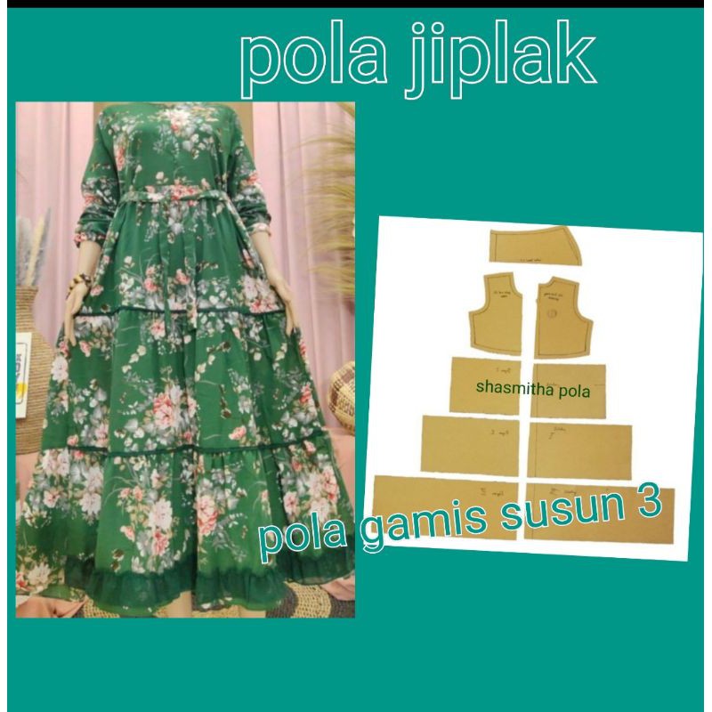 Jual pola jiplak gamis susun 3 (COD) bayar di tempat | Shopee Indonesia