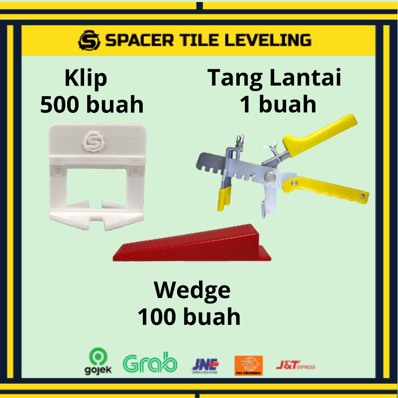 Jual Paket Nat Keramik 2 in 1, Tile Leveling Sistem 5 pack Clip ...