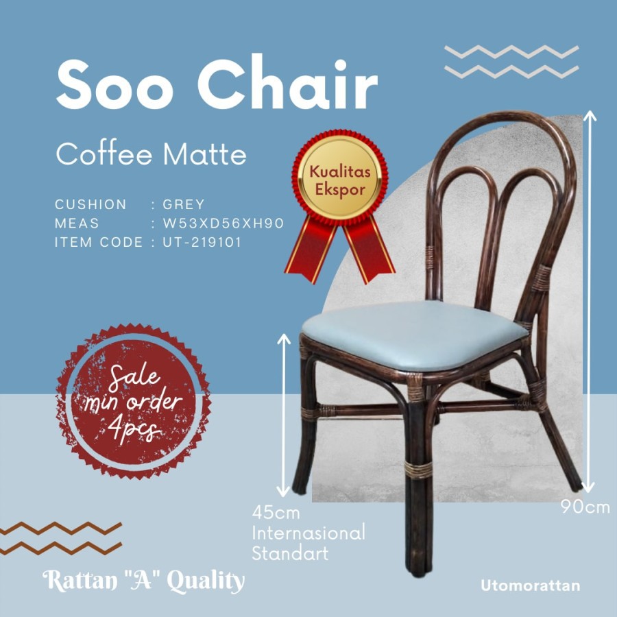 Jual Kursi Rattan / Rotan ASLI "Soo Chair" (Coffee Matte) TOP Quality ...
