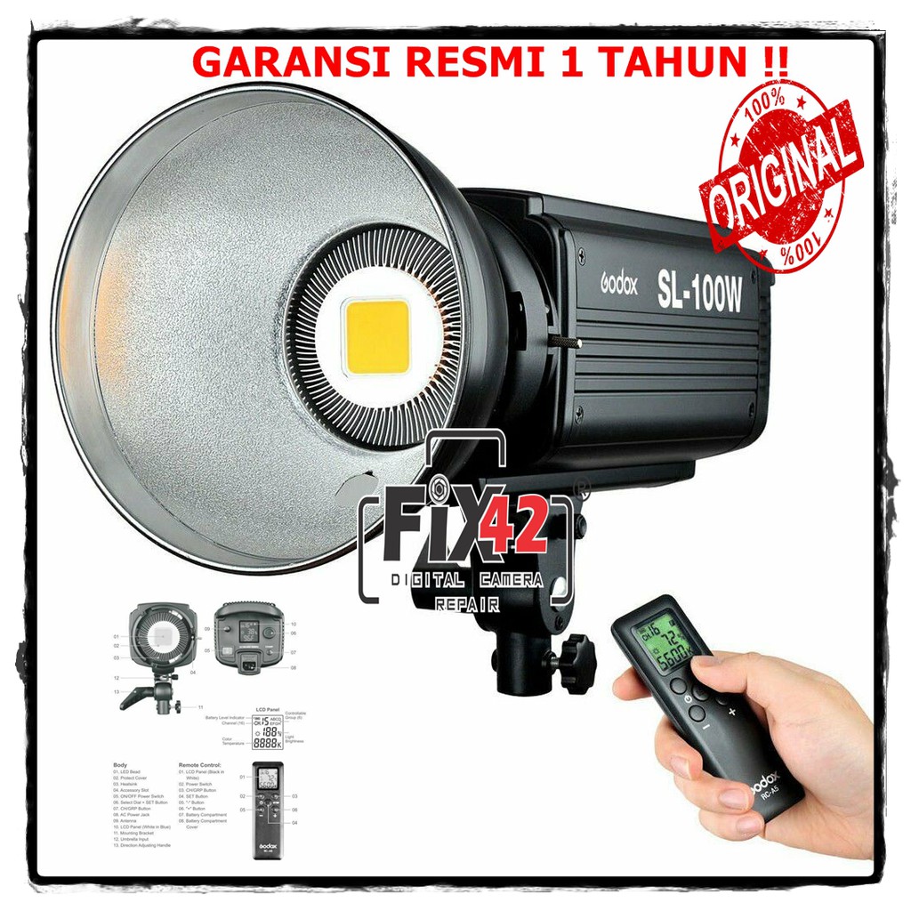 Jual Godox SL-100W SL100 SL100W Studio LED Continuous Video Light 5600K ...