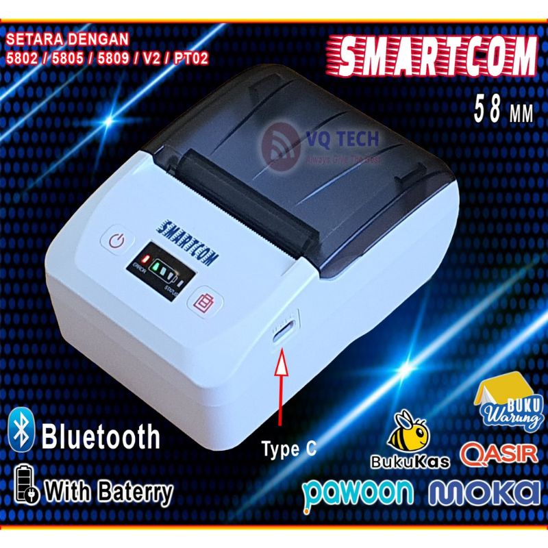 Jual Printer Bluetooth Blutut USB Mini Portable Thermal all in One Kasir Murah Asli Ori Pt02 ...