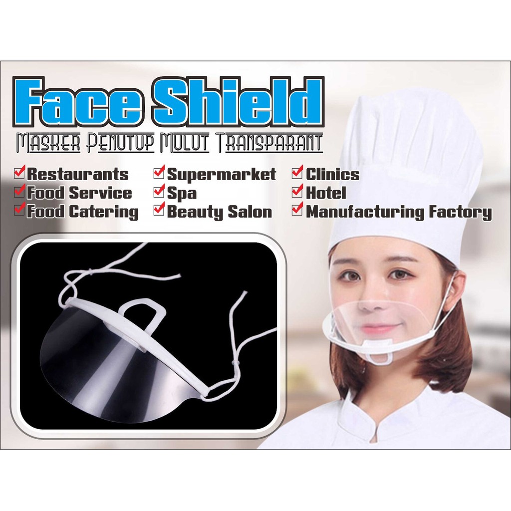 Jual MASKER RESTORAN/MASKER CHEF/MASKER KOKI/PENUTUP MULUT TRANSPARAN ...