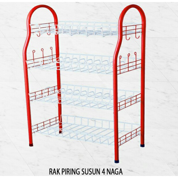 Jual Rak Piring Gelas Dapur Dragon Besi Jumbo Besar 4 Susun Kaki Naga ...