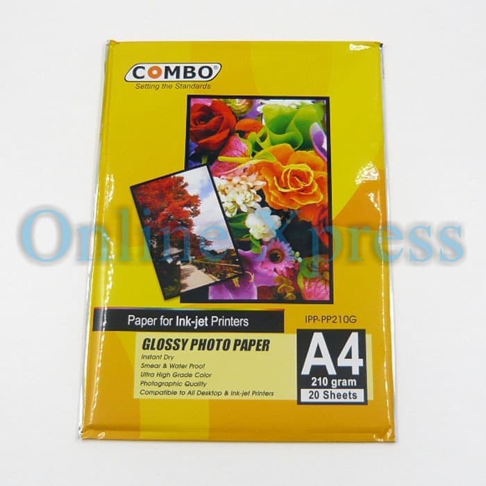 Jual Kertas Foto / Glossy Photo Paper A4 210gr Combo (per pack ...