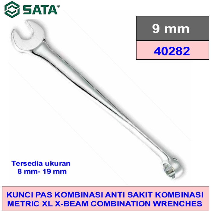 Jual Kunci Ring Pas Anti Sakit 9mm XL X-Beam 40282 SATA TOOLS | Shopee ...