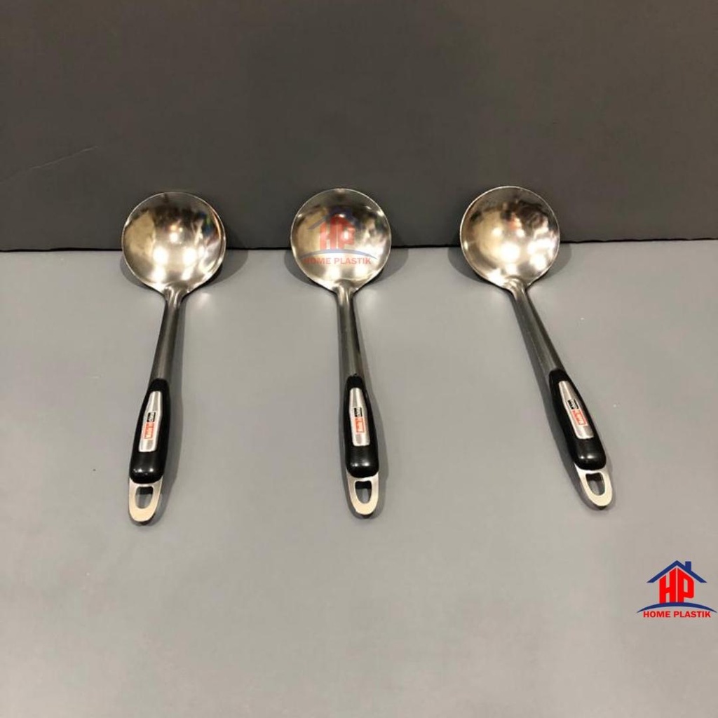 Jual Irus Sayur / Sendok Sayur / Sendok Kuah Stainless Gagang Hitam ...