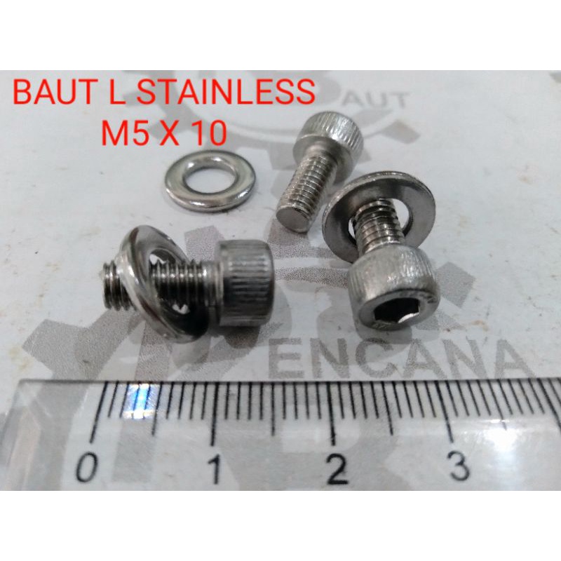 Jual BAUT DAN RING L STAINLESS M5 X 10 | Shopee Indonesia