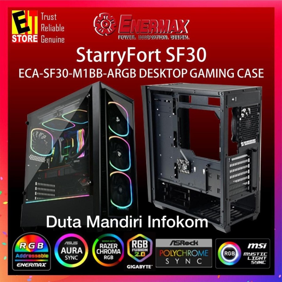 Jual Enermax StarryFort StaryFort SF30 - Tempered Glass ATX Gaming Case | Shopee Indonesia