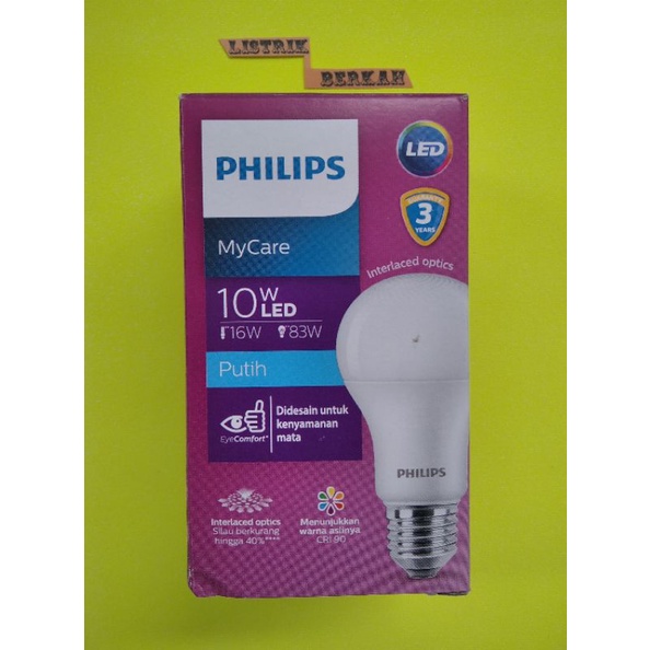 Jual Promo lampu philips led 10 watt bohlam 10watt philip putih 10 w bulb 10w white my care CDL ...