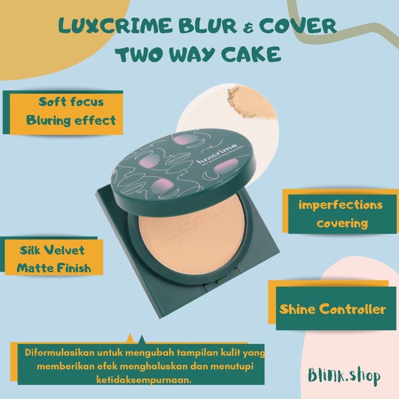 Jual Luxcrime Blur & Cover Two Way Cake | Shopee Indonesia