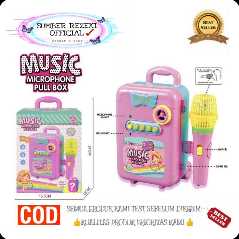 Jual SR - Mainan Microphone full box koper 1689 mainan anak mic karaoke ...