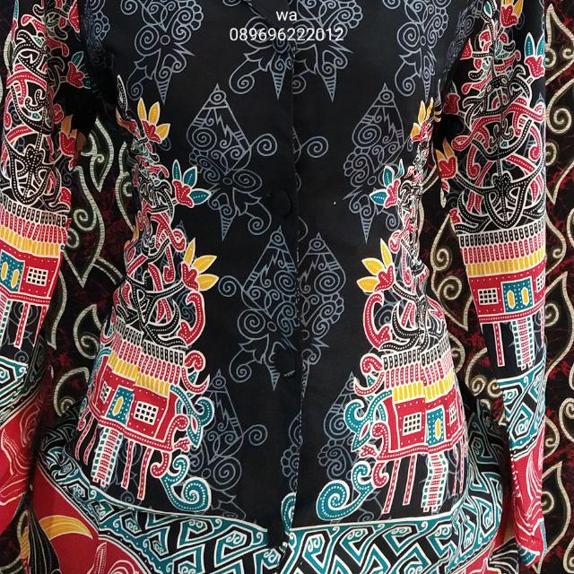 Jual Baju batik kalteng perempuan lengan panjang | Shopee Indonesia