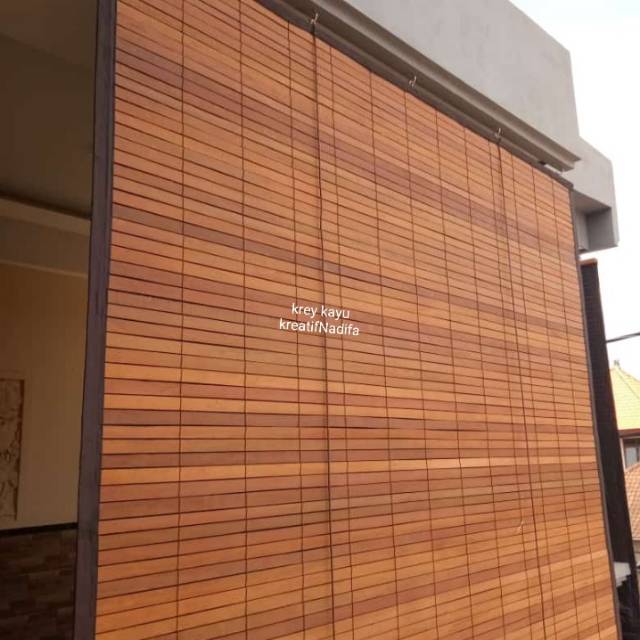 Jual Tirai kayu / Krey kayu waterproof / kirai kayu / krei kayu / kerai ...