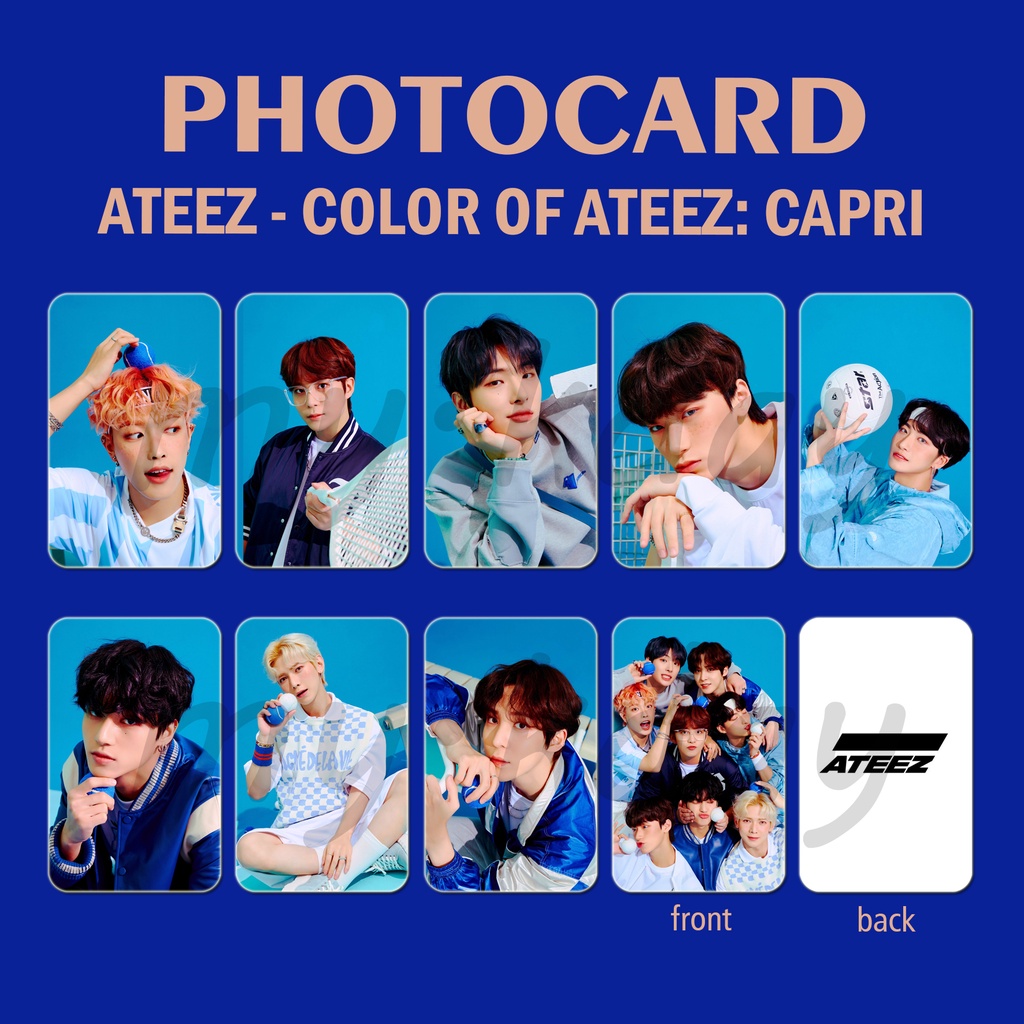 Jual PC-1029, Unofficial Photocard ATEEZ Color of Ateez: Capri 2 sisi | Shopee Indonesia