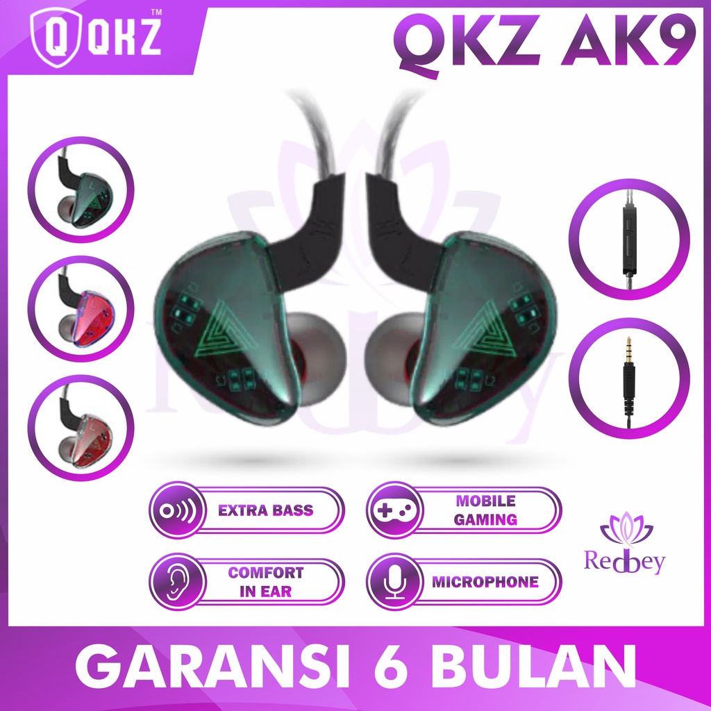 Jual QKZ AK9 headset original stereo Bass Earphone Gaming with mic | Shopee Indonesia