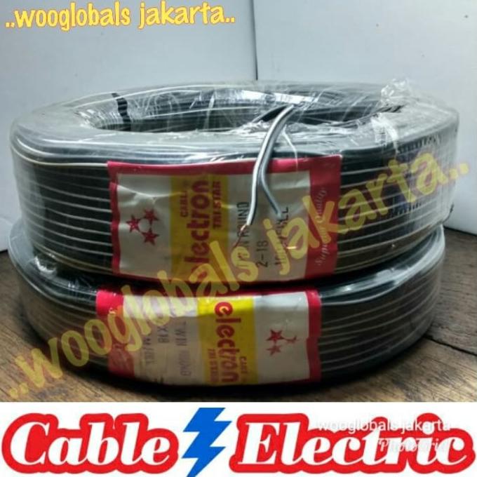 Jual Kabel Listrik 100M Tr 2 X 18 Hitam Putih Isi 2 Serabut Twin Round ...
