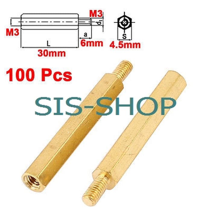 Jual SPACER LOGAM BESI KUNINGAN 3CM 3 CM 30MM 30 MM | Shopee Indonesia