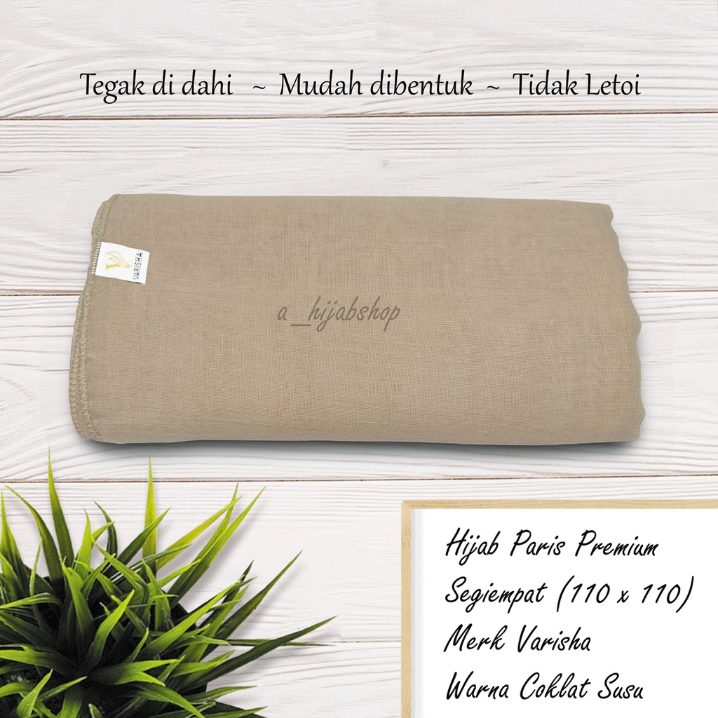 Jual Jilbab Paris Premium Varisha Segiempat Polos Kualitas No.1, Anti ...