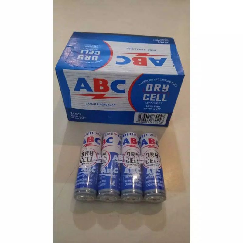 Jual baterai ABC A2 original / AA , battery abc batre biru A3 / AAA | Shopee Indonesia