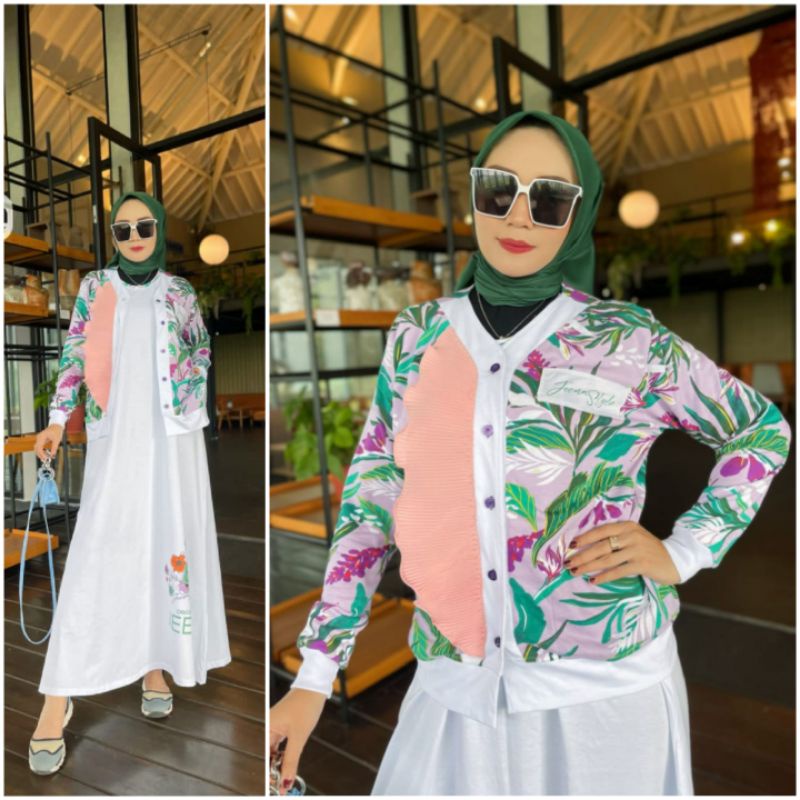 Jual OneSet Ghaisani By Jeena Matt babyterry mix cotton combed | Shopee ...