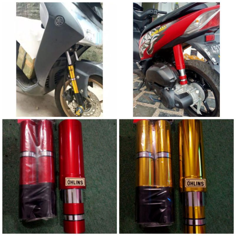 Jual cover shock depan belakang Yamaha Lexi pelindung shockbreaker Lexi ...